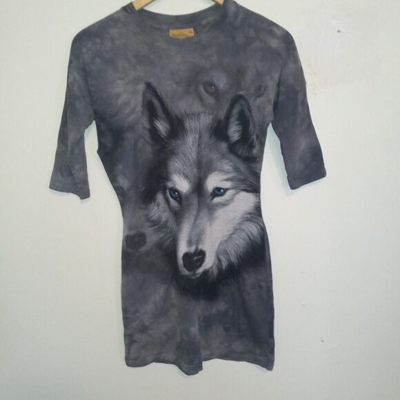 The Mountain | Dresses | Vtg The Mountain Wolf Head Mini Dresssize ...